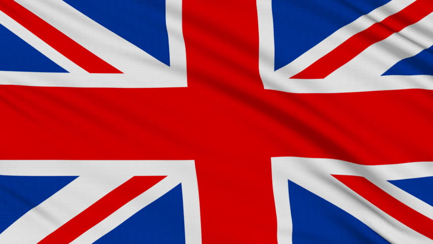 Flag Of United Kingdom. An Animated British Flag Waving With Light And ...