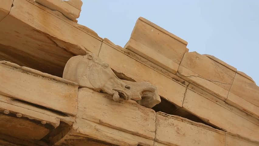 Stone art on the roof of the Parthenon image - Free stock photo ...