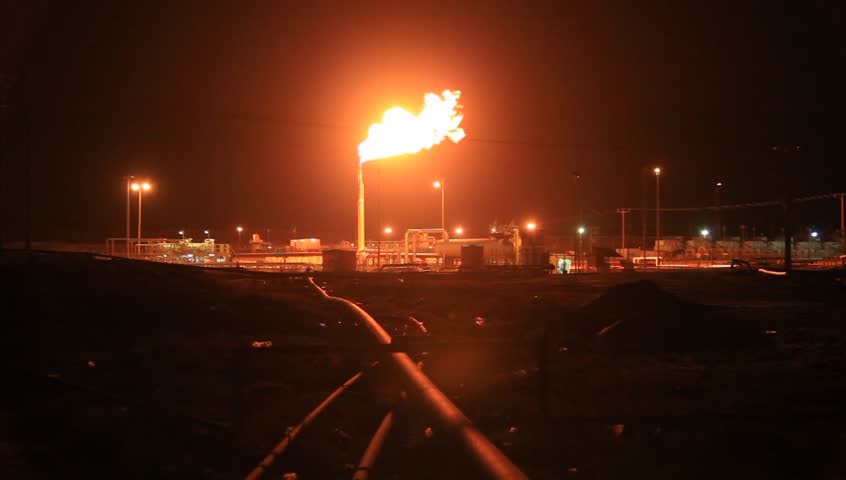 Burning Gas Flare in the Stock Footage Video (100% Royalty-free ...