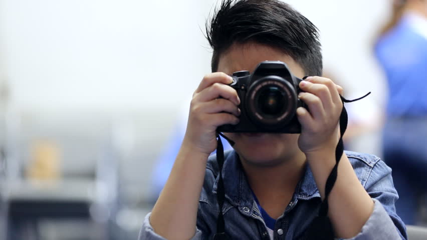 Asian Boy Looking And Shoot With DSLR Camera Stock Footage Video ...