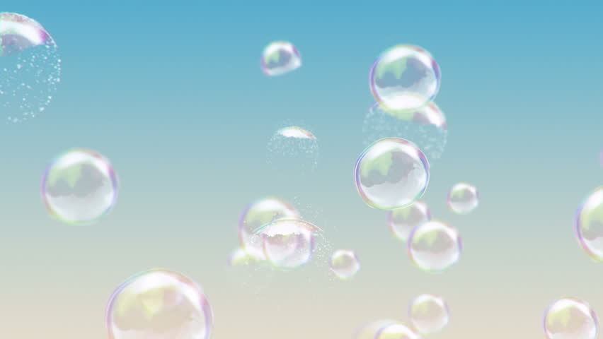 Animation Flying Of Soap Bubbles On Colorful Background. Animation Of ...