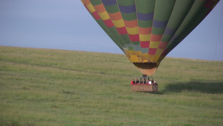 A Hot Air Balloon Landing Stock Footage Video (100% Royalty-free ...