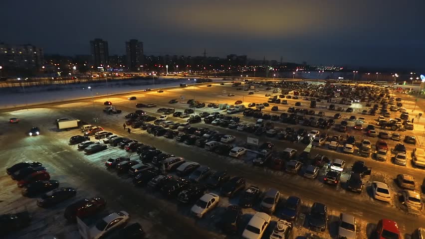 Aerial Shot Parking with Lots Stock Footage Video (100% Royalty-free ...