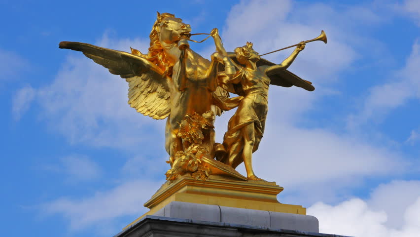 Gold Statue in Paris, France, Stock Footage Video (100% Royalty-free ...