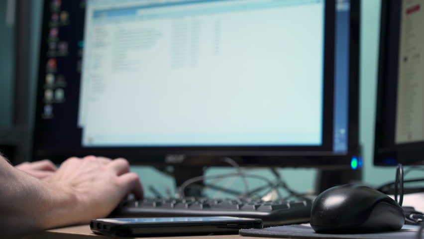 Person Working at Desktop Computer Stock Footage Video (100% Royalty ...