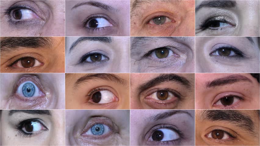 Nine Different People Eyes Closed And Opened. All Irises - Different ...