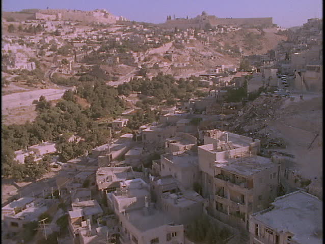 Stock video of an aerial over palestinian villages in | 1389850 ...
