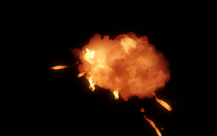 Red Ink Ascending Like In A Real Explosion, On Black Background Stock ...