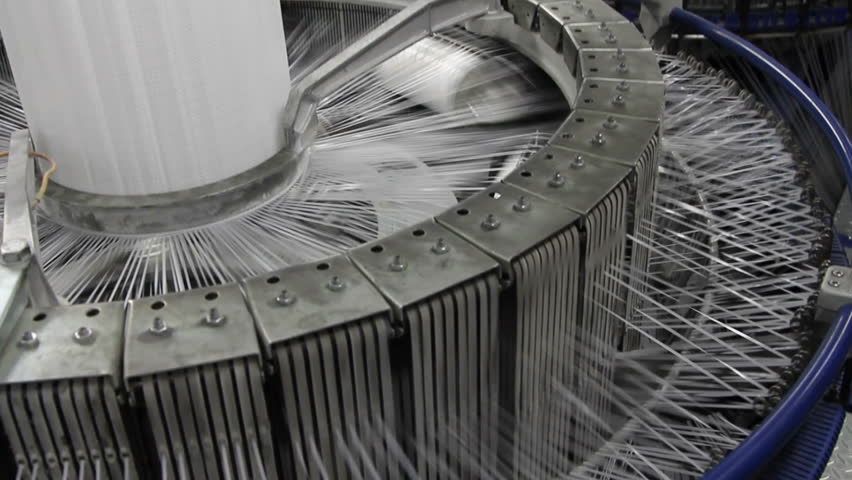 Textile Industry - Yarn Spools On Spinning Machine In A Factory Stock ...