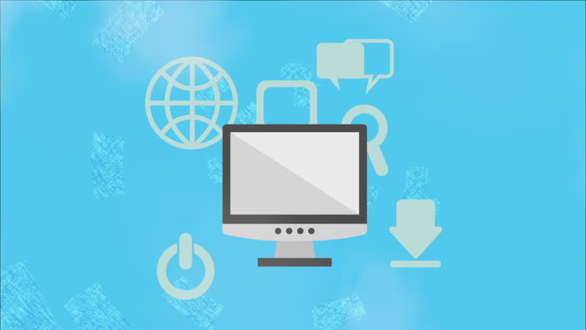 Responsive Pc. Computer Icon Animation. Flat Design Modern Icon ...