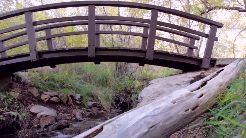 An Old Beautiful Footbridge Over Stock Footage Video (100% Royalty-free ...