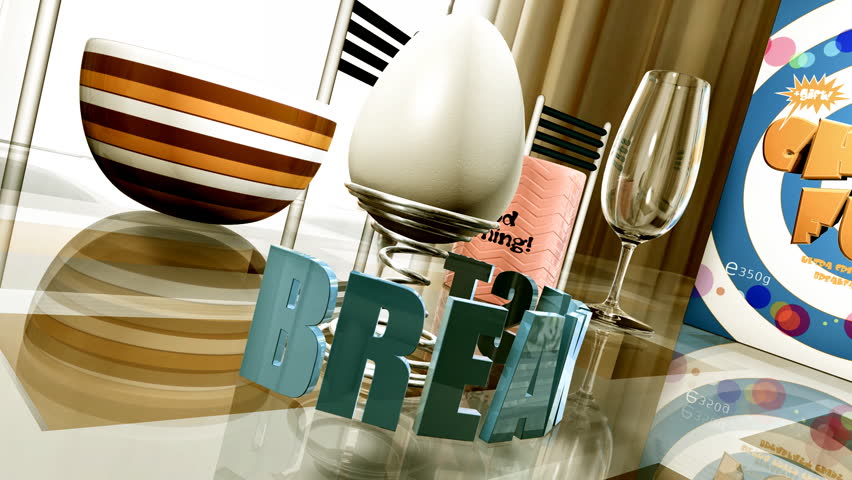 Breakfast Icon 3d Animation. Rendered Stock Footage Video (100% Royalty ...