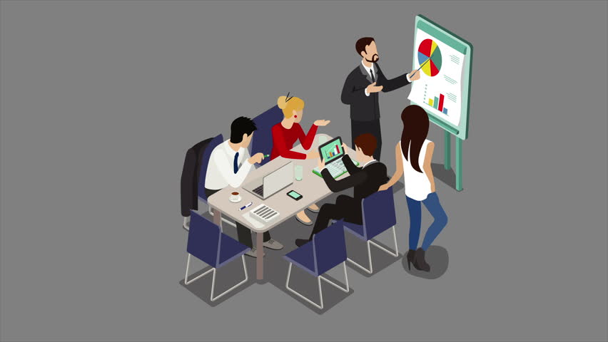 Brainstorming Creative Team Animated Discussion People Flat 3d ...