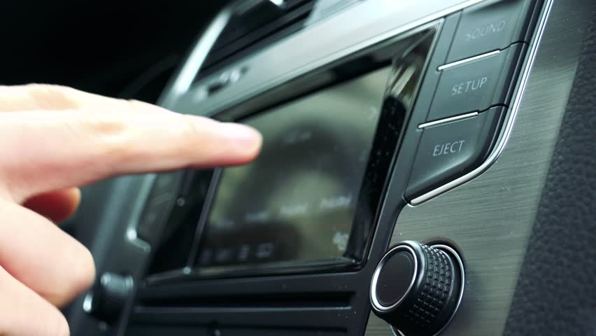 Close Up Of Male Turning Car Radio Of Stock Footage Video 11585711 ...
