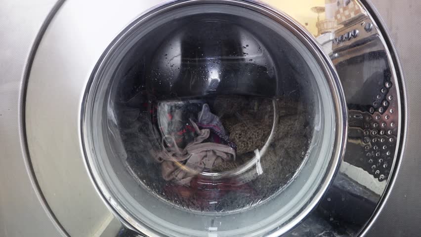 Washing Dirty Clothes In Washing Machine. Laundry Machine, Clothes ...