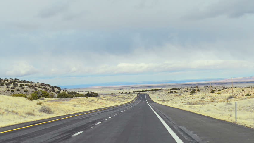 Perfectly Smooth America Highway Across The Endless Desert Stock ...