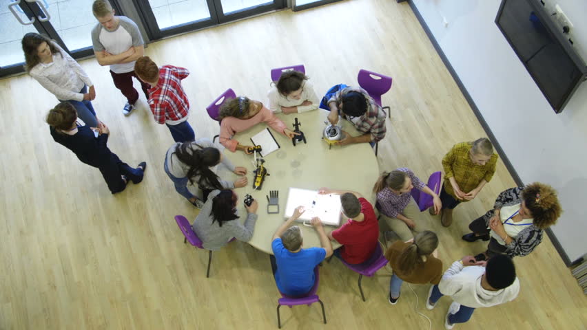 Stock video of view from above of students and | 15582910 | Shutterstock