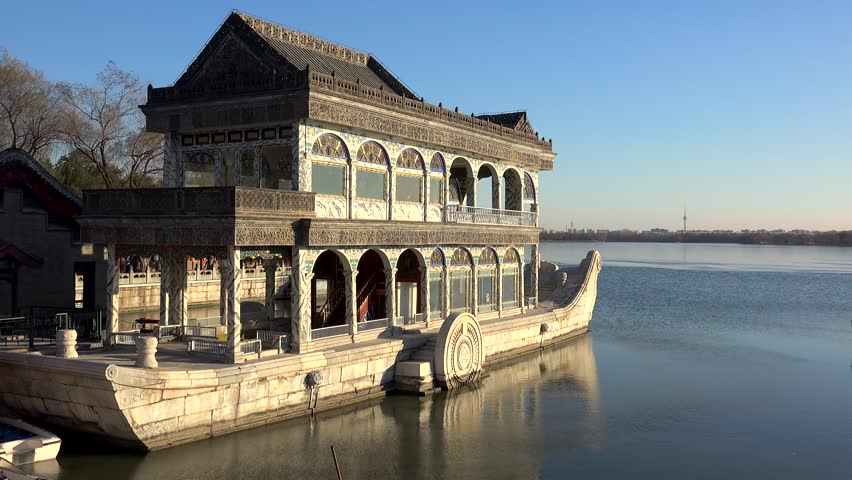 marble boat (han chuan) at summer : стоковое видео | 15592810 ...