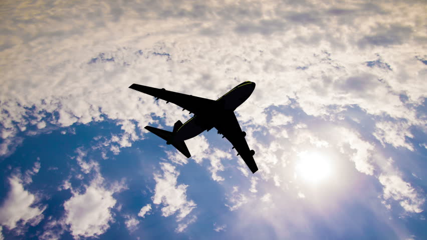 Airplane Fly By Sunny Day Stock Footage Video (100% Royalty-free ...