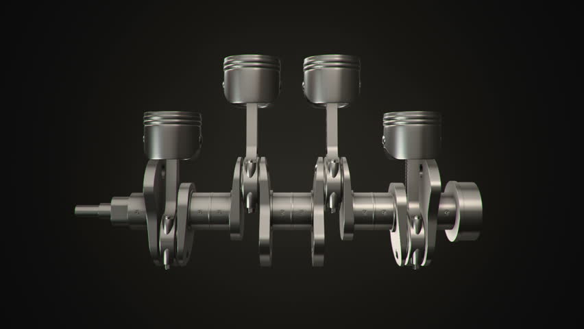 Animation Movies Of Engine Pistons On A Crankshaft. Animation Of ...