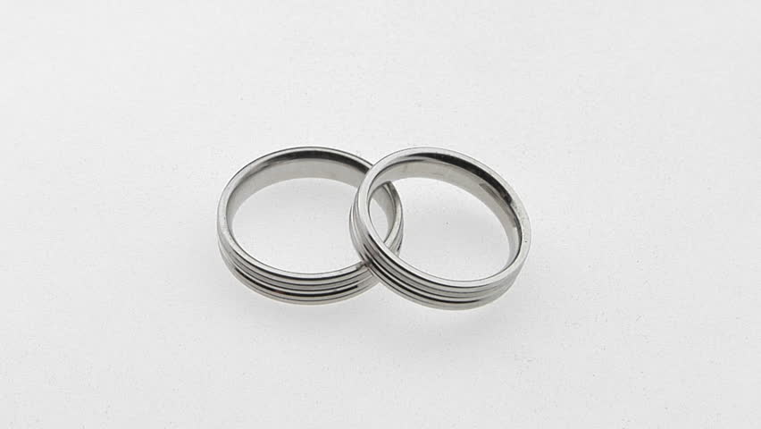 Silver Wedding Rings Overlap Each Stock Footage Video (100% Royalty ...