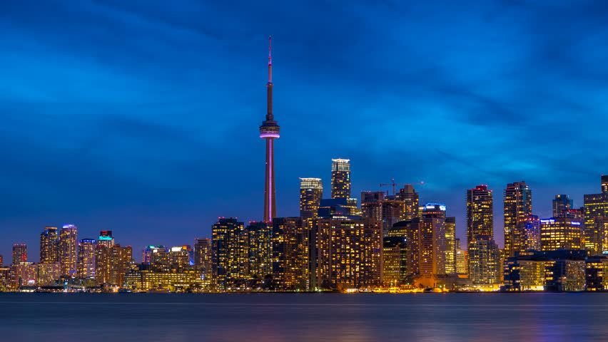 Toronto Skyline Time Lapse at วิดีโอสต็อก (ปลอดค่าลิขสิทธิ์ 100% ...