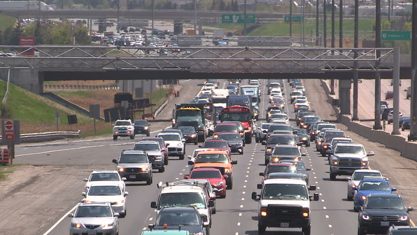 Toronto, Ontario, Canada May 2016 Epic Traffic Jam On Toronto Highway ...
