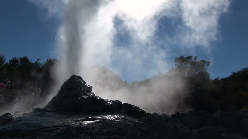 Geyser Erupting in New Zealand Stock Footage Video (100% Royalty-free ...
