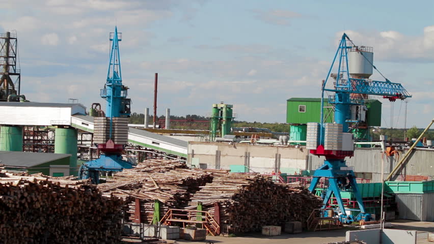 Modern Lumber Factory Crane Load Stock Footage Video (100% Royalty-free ...