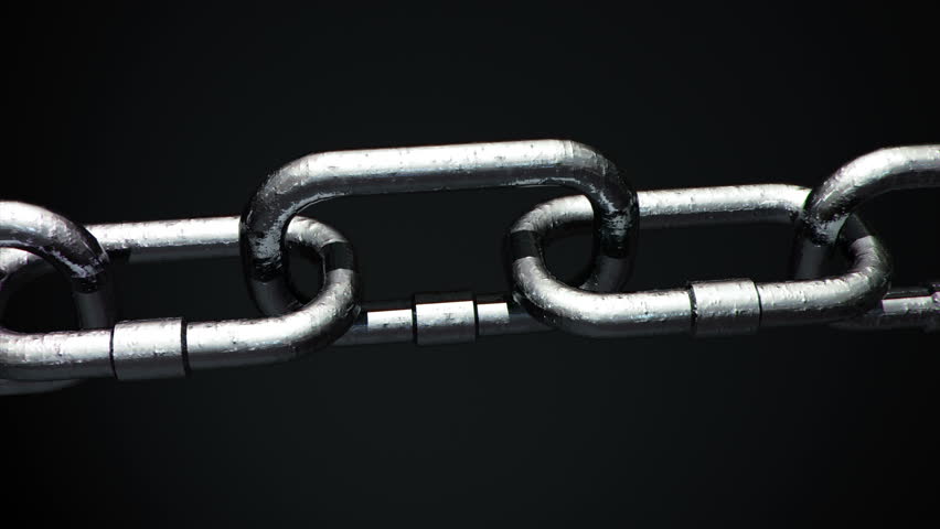 The Weakest Link A Plastic Tie Joining Together Metal Chain Represents ...