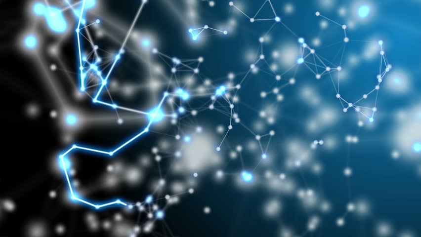 Blue Futuristic Technology And Science Abstract Background. Beautiful Dynamic Plexus And ...