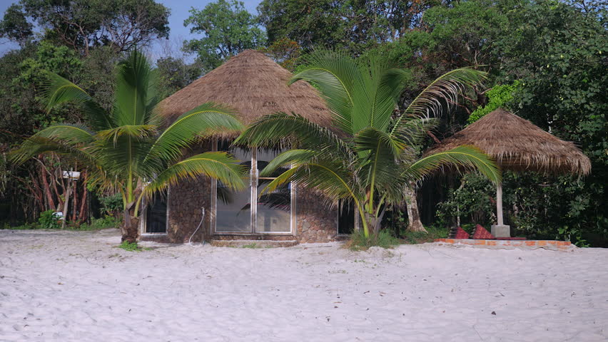 Lovely Bungalow with Palm Trees Stock Footage Video (100% Royalty-free ...