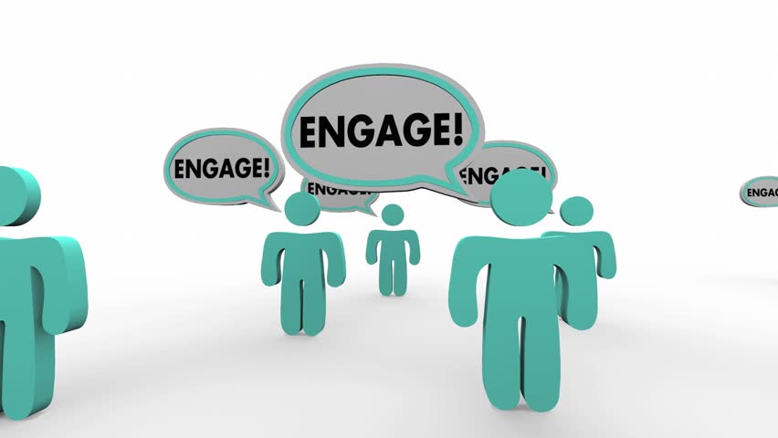 Engage Join Interact Get Involved Word 3d Animation Stock Footage Video ...