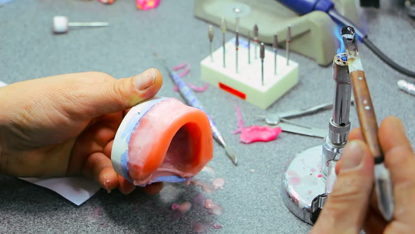Fabrication Of The Tooth In Dental Laboratory. Dental Technician ...