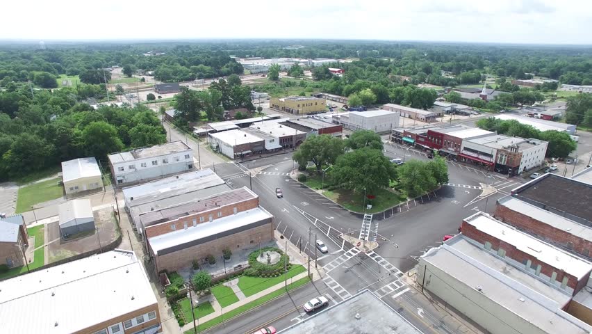 Drone Shot Of Town Square In Carthage, Texas. Stock Footage Video ...