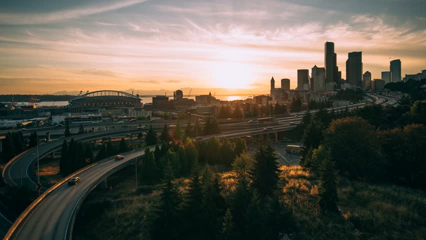 4k Timelapse of Seattle Skyline Stock Footage Video (100% Royalty-free ...