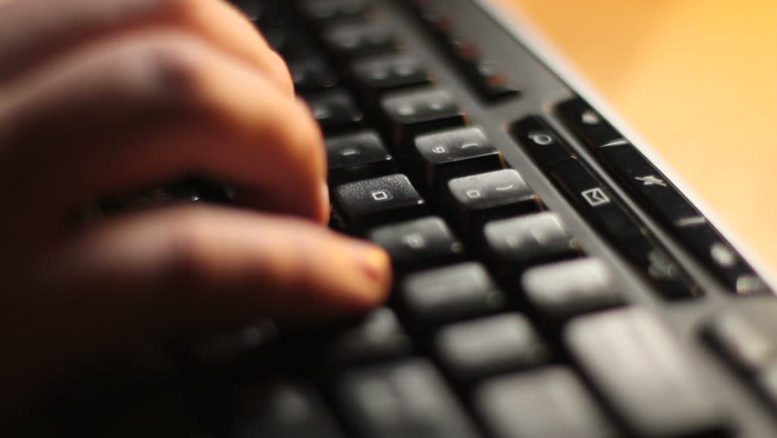 Typing Laptop Computer, HD Video Of Close Up Of Fingers Typing On ...