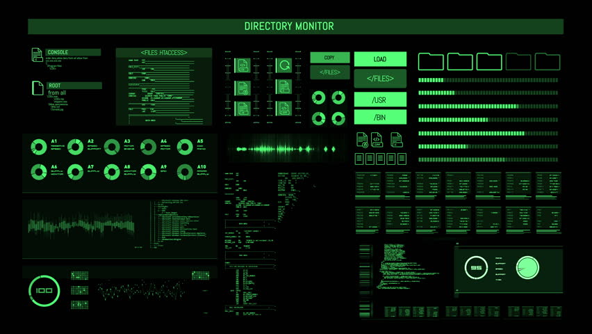 Futuristic Digital Interface Screen Stock Footage Video 16878487 ...