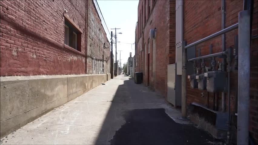 Urban Alley with Old Building Stock Footage Video (100% Royalty-free ...