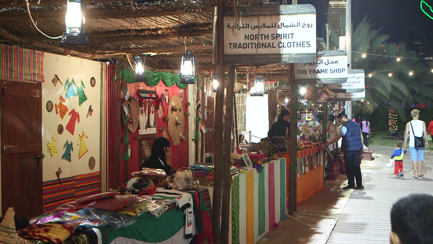 Tourist Stalls, Abu Dhabi. Shot Stock Footage Video (100% Royalty-free ...