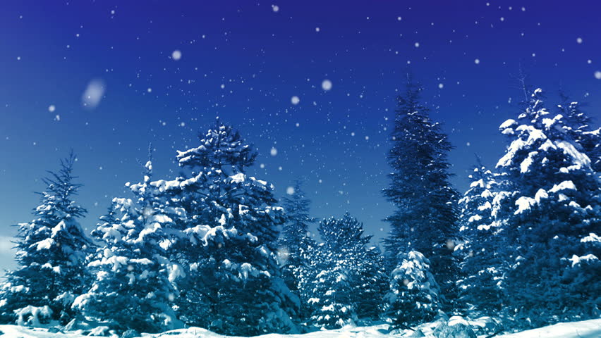 Стоковое видео «Snow Forest Realistic Animation 1» (абсолютно без ...