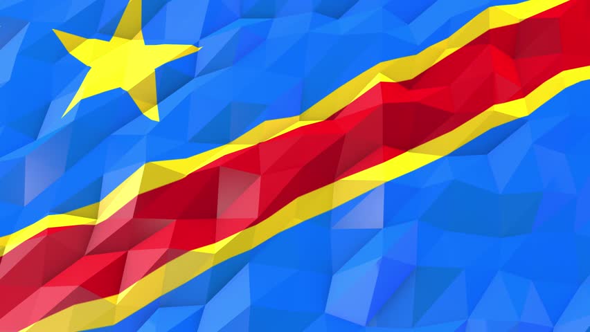 Democratic Republic Of The Congo Flag Close Up Realistic Animation