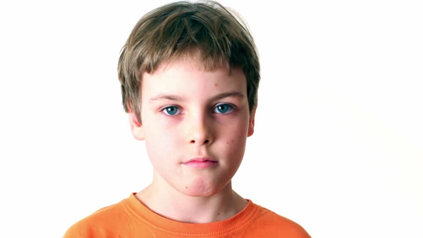 Little Girl Looks And Turn Around Isolated On White Background Stock ...