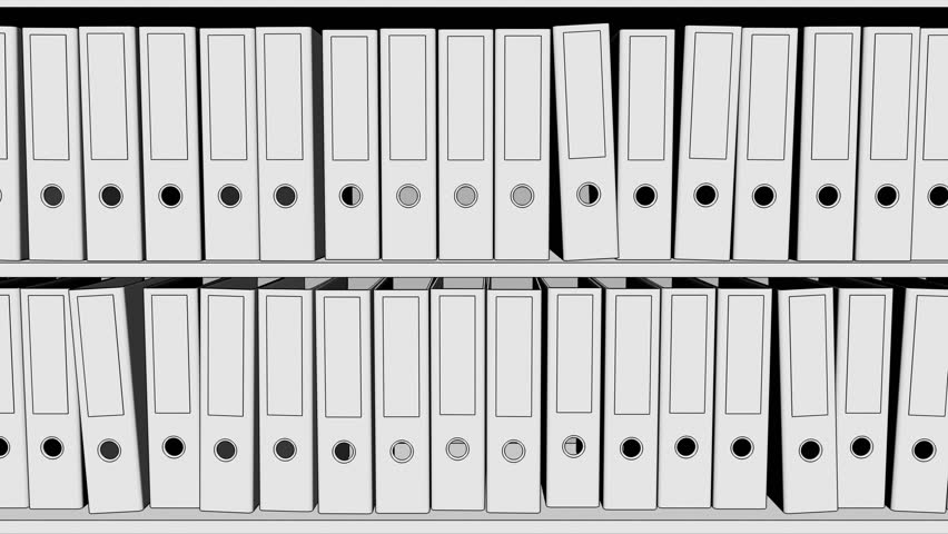 Office Binders Horizontal Dolly Shot. 4K Seamless Loop Able Animation ...