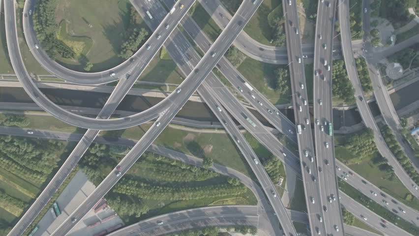 Aerial Shot Of A Massive Interchange In Zhengzhou City, Infrastructure ...