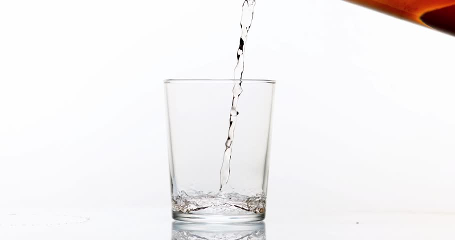 Water Pouring Into Invisible Glass Cup Then The Cup Starting To ...