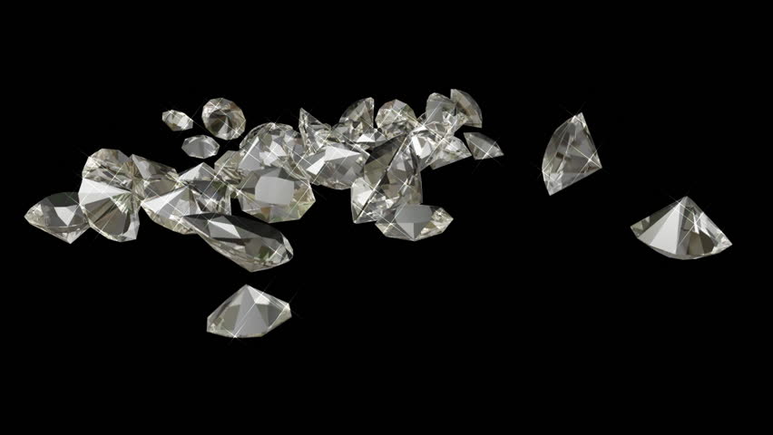 Diamonds Falling Down Isolated On White Stock Footage Video 3913208 ...