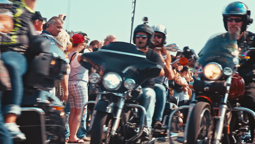 Motorcycle Convoi at a Biker Stock Footage Video (100% Royalty-free ...