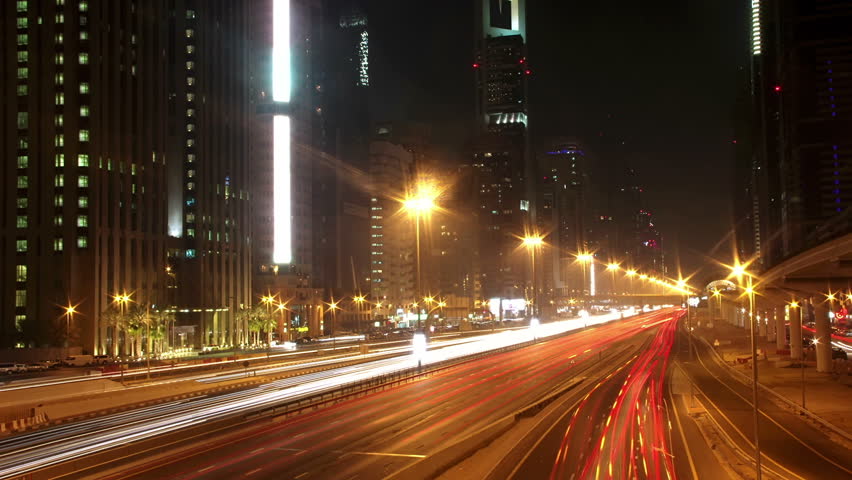 Time Lapse of the night in Dubai, United Arab Emirates, UAE image ...