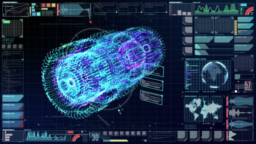 Hi-tech User Interface Head Up Display Reactor Core For Background ...